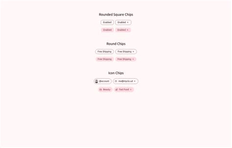 Chip Free Examples In Tailwind Css