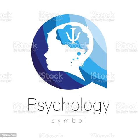 몇 가지 파란색 색상 원에 심리학 기호 벡터의 아이 로고 타입 실루엣 프로필 인간의 머리 사람 어린이 자폐증 어린이 치료 클리닉 교육을위한 개념 로고 템플릿 기호 개념에