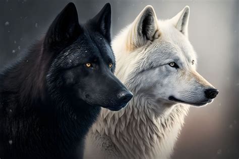 Wall Mural Black And White Wolf From Scandiwall