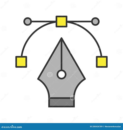 Fountain Pen Nib Color Icon Stock Vector Illustration Of Vector Computer