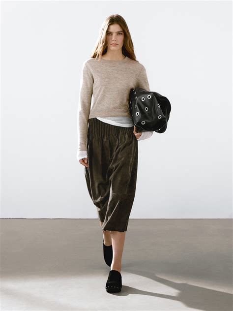 100 린넨 멜란지 니트 스웨터 · 그레이 · 스웨터와 가디건 Massimo Dutti