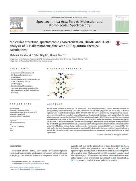 (PDF) Molecular structure, spectroscopic characterization, HOMO and ...
