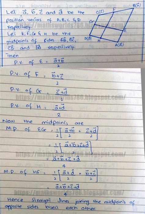 prove that the straight lines joining the mid points of the opposite
