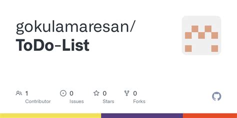 GitHub Gokulamaresan ToDo List