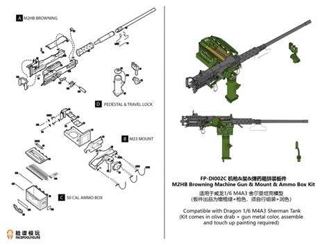 M2hb Browning Machine Gun And Mount And Ammo Box Kit Machinegun