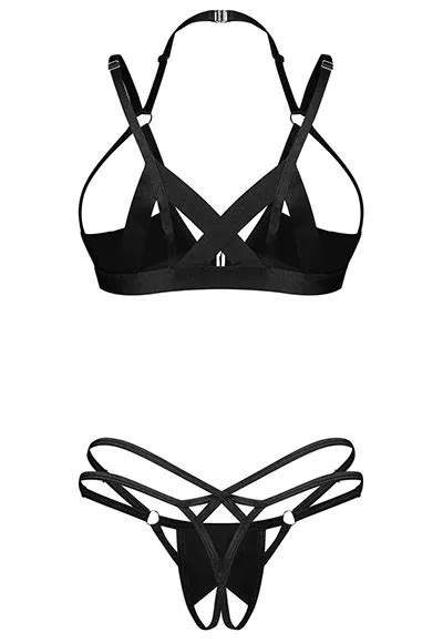 Black Vinyl Open Crotch Lingerie Keira Lise Obsessive