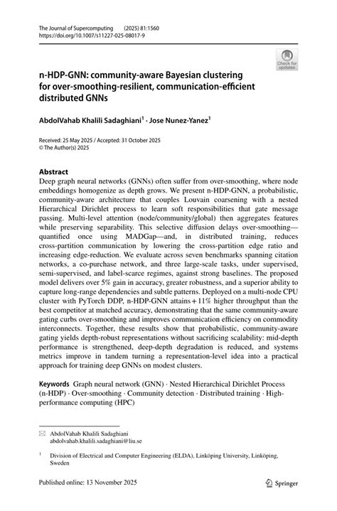 Pdf N‑hdp‑gnn Community‑aware Bayesian Clustering For Over‑smoothing