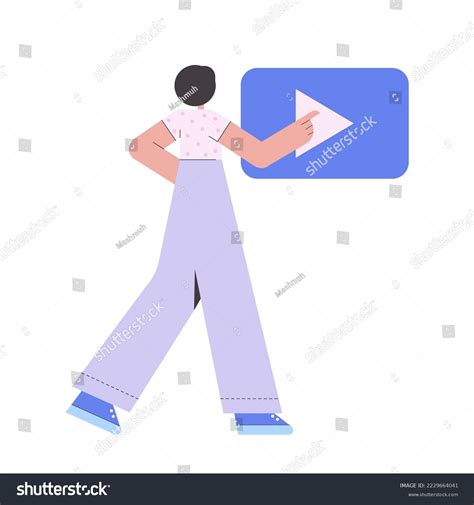 Character Presses Play Video Playback Vector Stock Vector Royalty Free 2229664041 Shutterstock