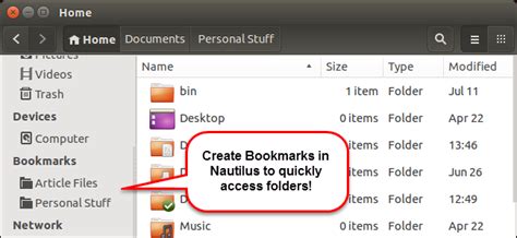 Beginner How To Add A Bookmark To A Location In Nautilus Files In Ubuntu
