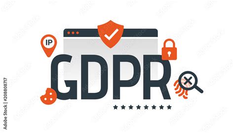 General Data Protection Regulation Digital And Internet Symbols In