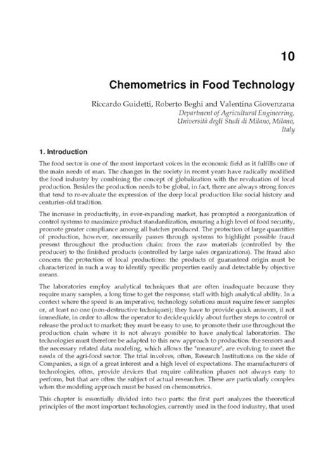 Pdf Chemometrics In Food Technology Dokumen Tips