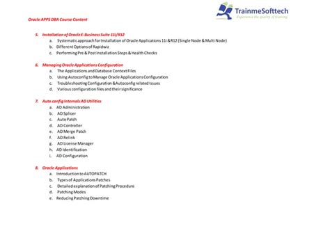 Oracle Apps Dba Course Content Trainmesofttech Ppt