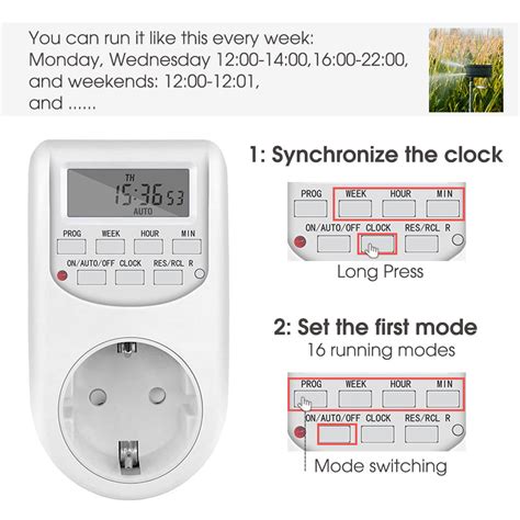 7 Day Heavy Duty Digital Programmable Timer 16 Programs Muciakie