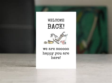 Funny Welcome Back Card So Happy You Are Back 4x6 Printable Etsy
