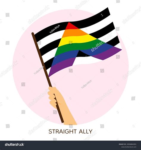 Hand Holding Straight Ally Pride Flag Stock Vector Royalty Free