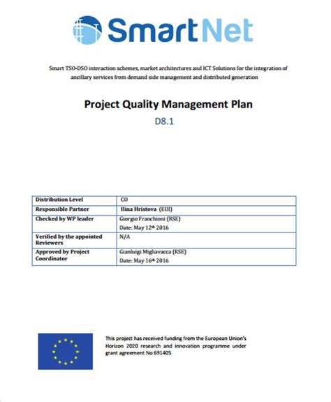 Quality Management Plan Template Word Ncejomunicipaldechinu