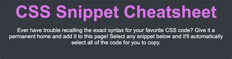 GitHub Cjohnson CSS Snippet Cheatsheet In This Mini Project I Worked With A Group In The