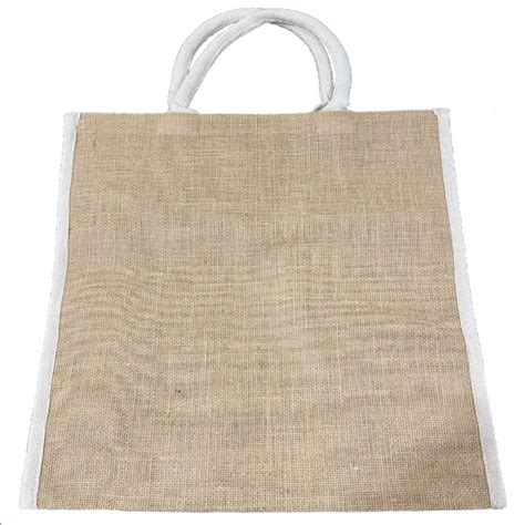 Borsa Juta Con Profili Bianchi Da Personalizzare E Decorare