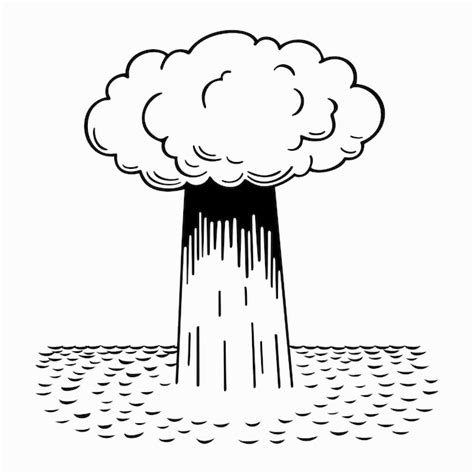 Underwater Nuclear Explosion Premium Vector