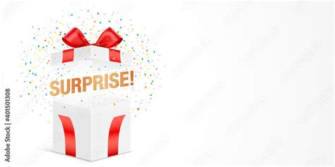 Open White T Box With Exploded Confetti And Surprise Message