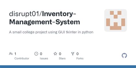 Github Disrupt01inventory Management System A Small College Project
