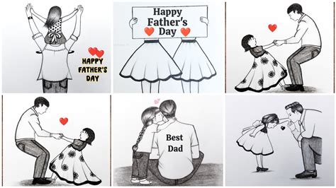 😍6 Happy Fathers Day Special Easy Drawing 🥰 ️ How To Draw Fathers