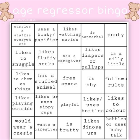 Cute Little Space Checklist Pdf Download Agere Age Regression Paper