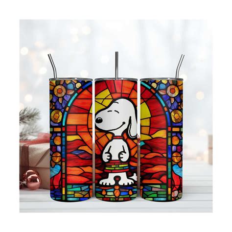Snoopy Stained Glass 20oz Wrap Tumbler Design Download Files Inspire