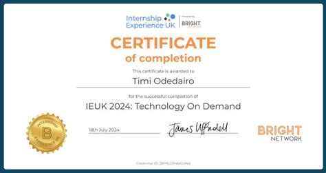 Timilehin Timi Odedairo On Linkedin Internship Brightnetwork Ieuk