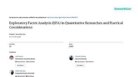 Exploratory Factor Analysis Efa In Quantitative Research Insights