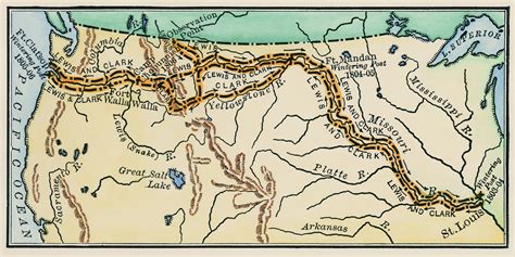 Lewis And Clark And Sacagawea Map