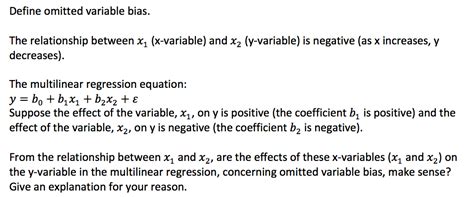 Define Omitted Variable Bias The Relationship