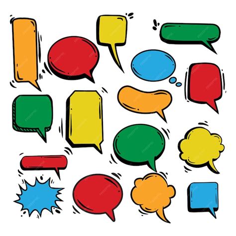 Premium Vector Comic Message Speech Bubbles Set With Different Emotions Or Set Of Comic Text