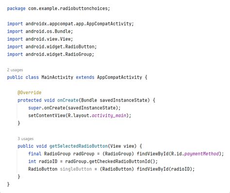 Coding For Android Radio Buttons