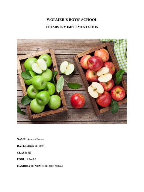 Aswani Forrest Chem Implementation Pdf Ph Experiment