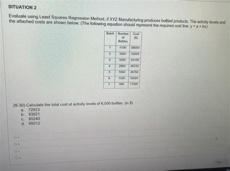 solved evaluate using least squares regression method if