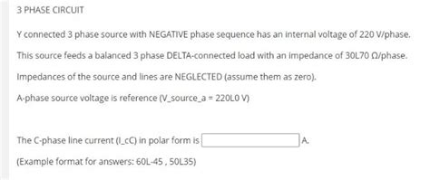Solved PHASE CIRCUIT Y Connected Phase Source With Chegg Com