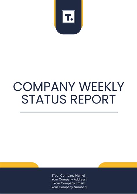 Free Company Weekly Status Report Template To Edit Online