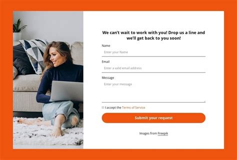 contact us form in grid wix template alternative by nicepage
