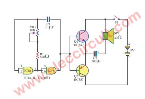 Cd4011 Oscillator Circuit With Inverter Gates