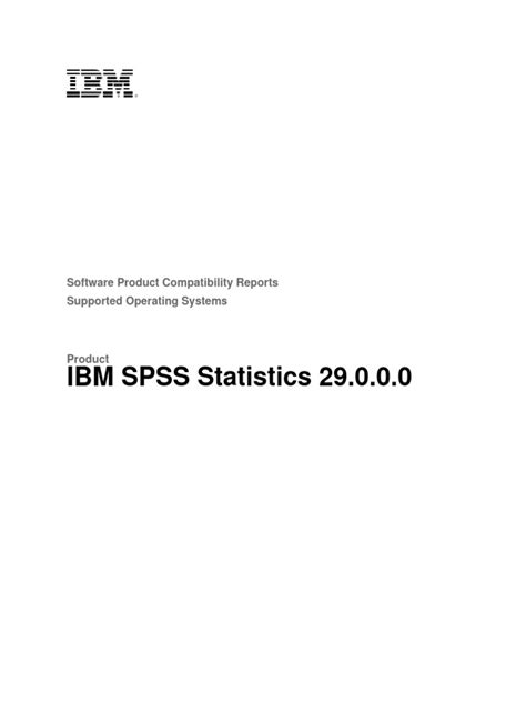 Ibm Spss Statistics 29 0 0 0 Desktop Windows Requisites Pdf