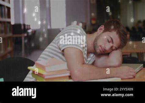 Reading Book Man With Binary Code Animation Overlay In Background Technology Coding