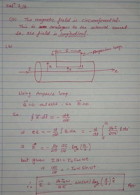An Alternating Current I I 0 Cos Omega T Flows Down A Lo Quizlet