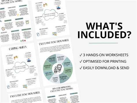 Executive Functioning Worksheets For Adults And Teens Executive Dysfunction Therapy Handouts