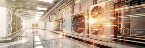 Futuristic Server Room With Data Transfer And Network Connections A Futuristic Server Room With