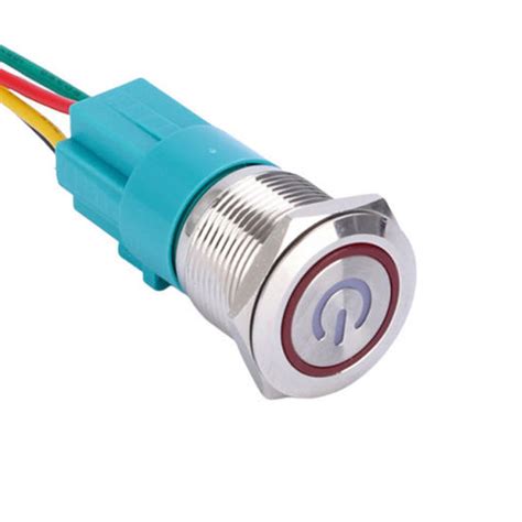 China 8mm 10mm 12mm 16mm 19mm 22mm 30mm 40mm Waterproof IP67 12V LED Illuminated Momentary Metal