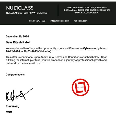 Cybersecurity Intern Nullclass Edtech Pvt Ltd Dec 2024 Mar 2025 3 Months Working On