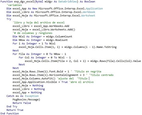 Datagridview A Excel Otra Forma