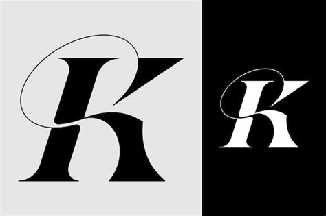 브랜드에 고유한 K 글자 로고 모노그램 프리미엄 벡터