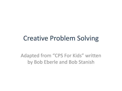 PPT Creative Problem Solving PowerPoint Presentation Free Download ID